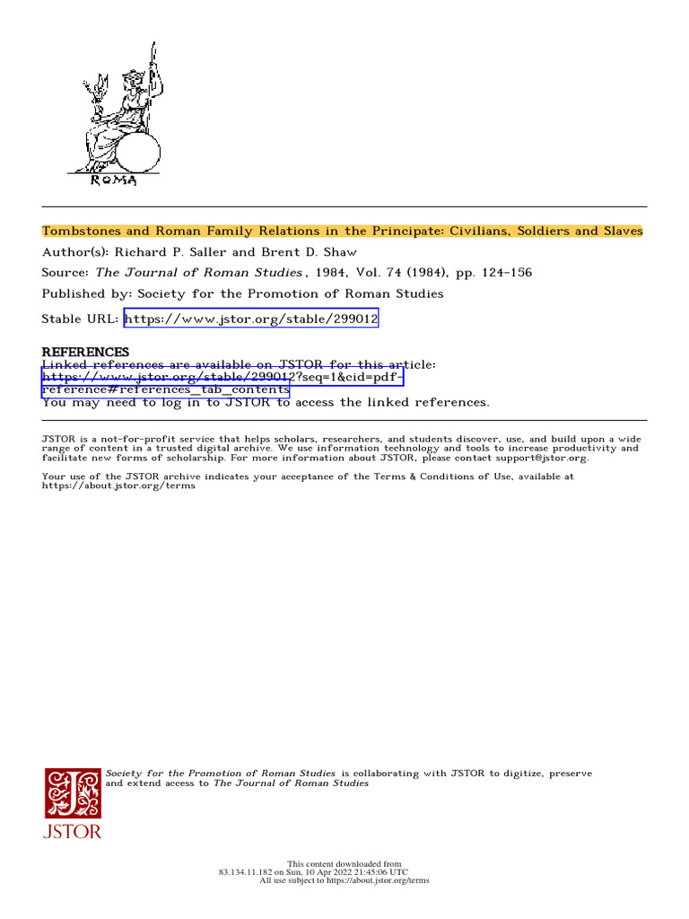 Roman Family Insights from Tombstones | PDF | Inheritance | Roman Empire