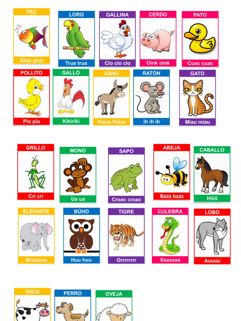 Onomatopeyas Animales | PDF