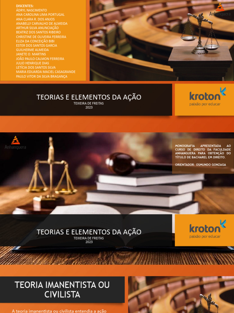 Teorias e Elementos Da Ação | PDF | Ação judicial | Causa da ação