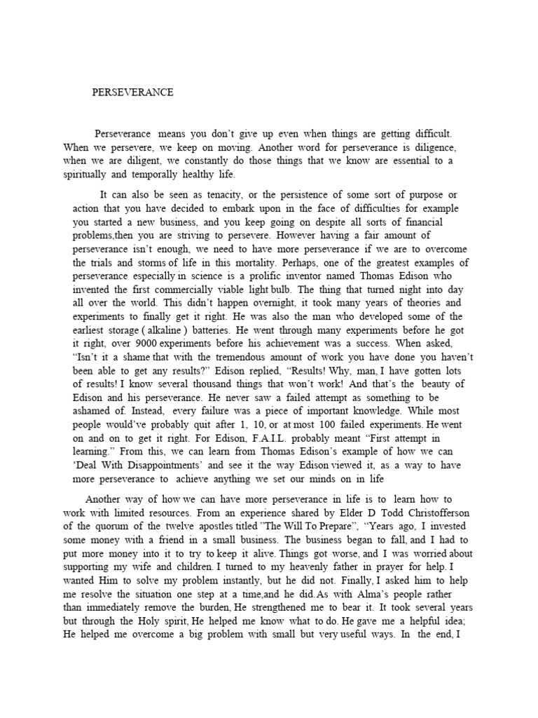 PC 101 Perseverance | PDF | Thomas Edison
