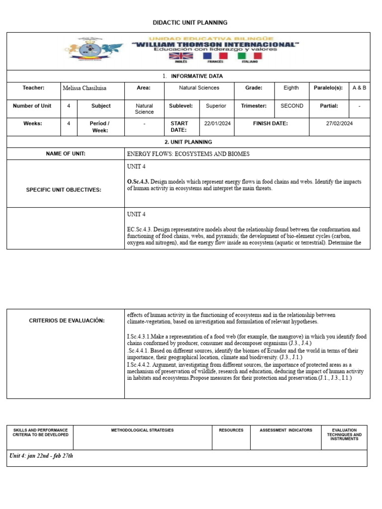 Natural Science 8° BGU - UNIT 4 | PDF | Social Science | Wellness