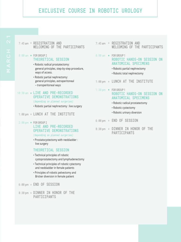 IRCAD - Programme ROBOT Brochure Urology 2024 | PDF