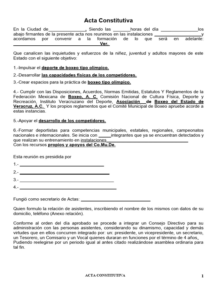 Acta Const Formato 2024 | PDF | Gobierno
