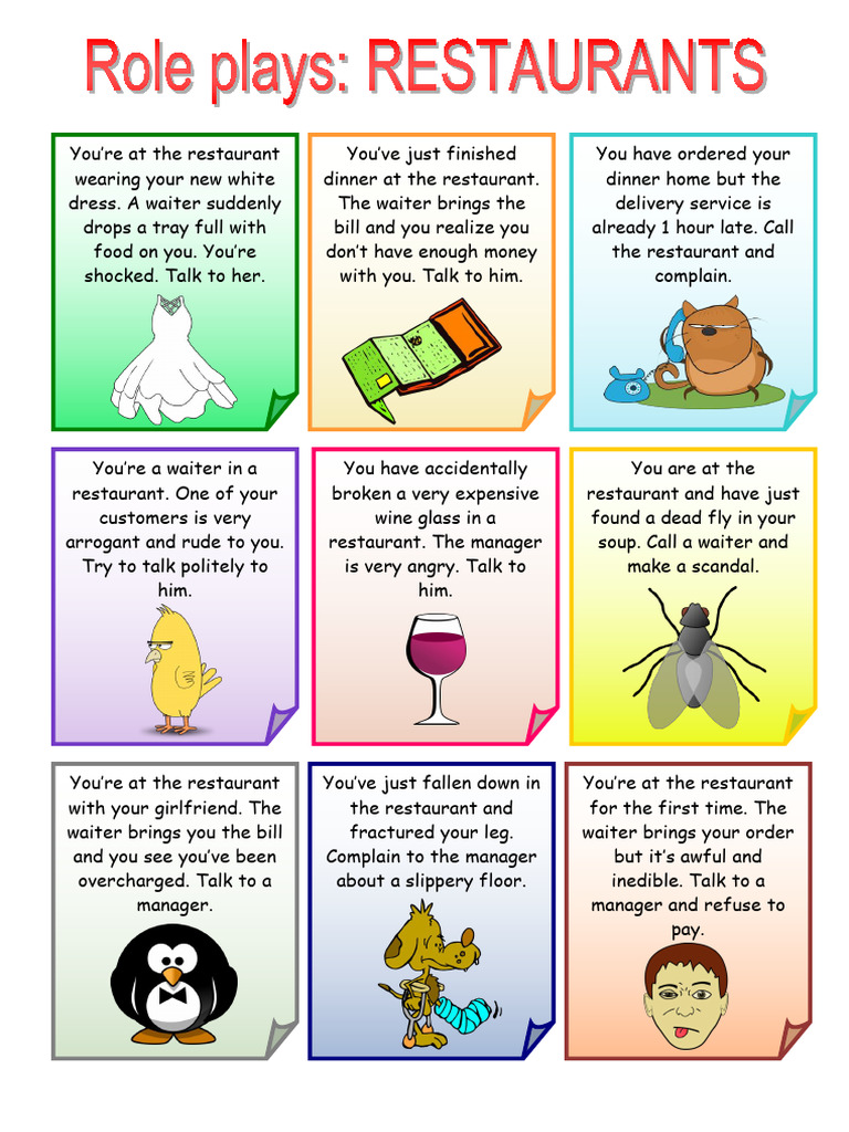 role-plays-restaurants-clt-communicative-language-teaching-resources ...