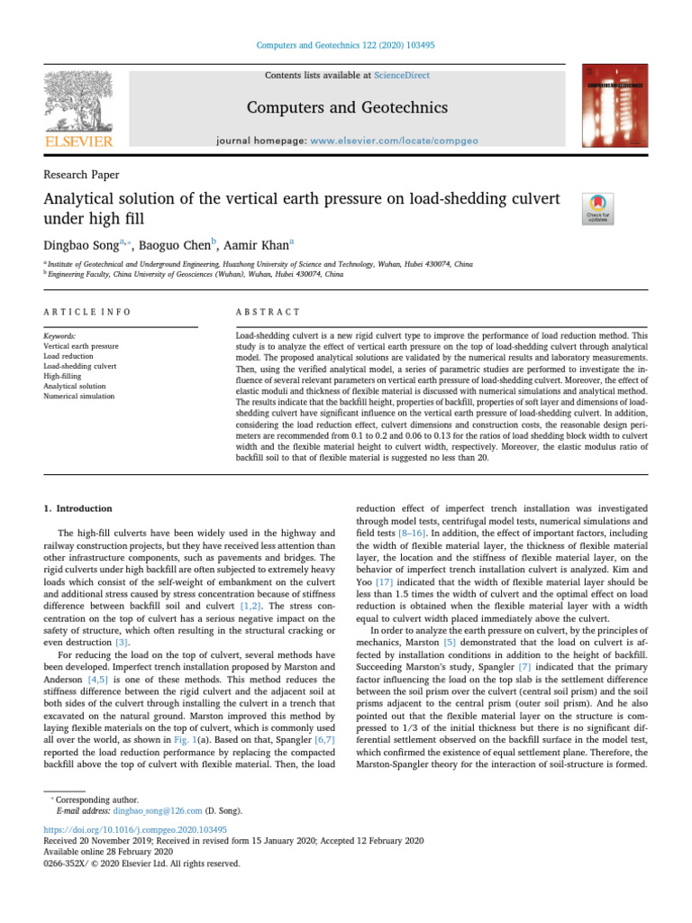 Analytical Solution of The Vertical Earth Pressure On L - 2020 ...