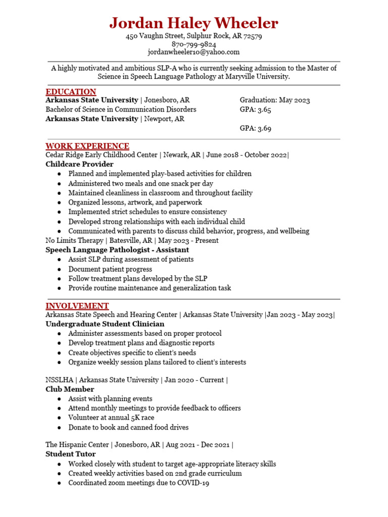 Jordan Resume | PDF | Clinical Medicine | Health Care