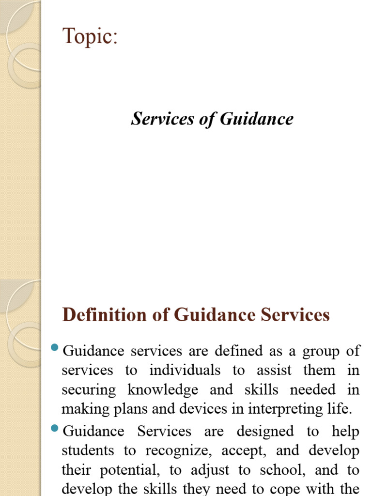 Overview of Guidance Services | PDF | Career & Growth
