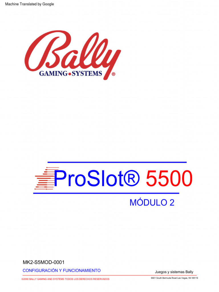 Bally ProSlot 5500 Setup | PDF