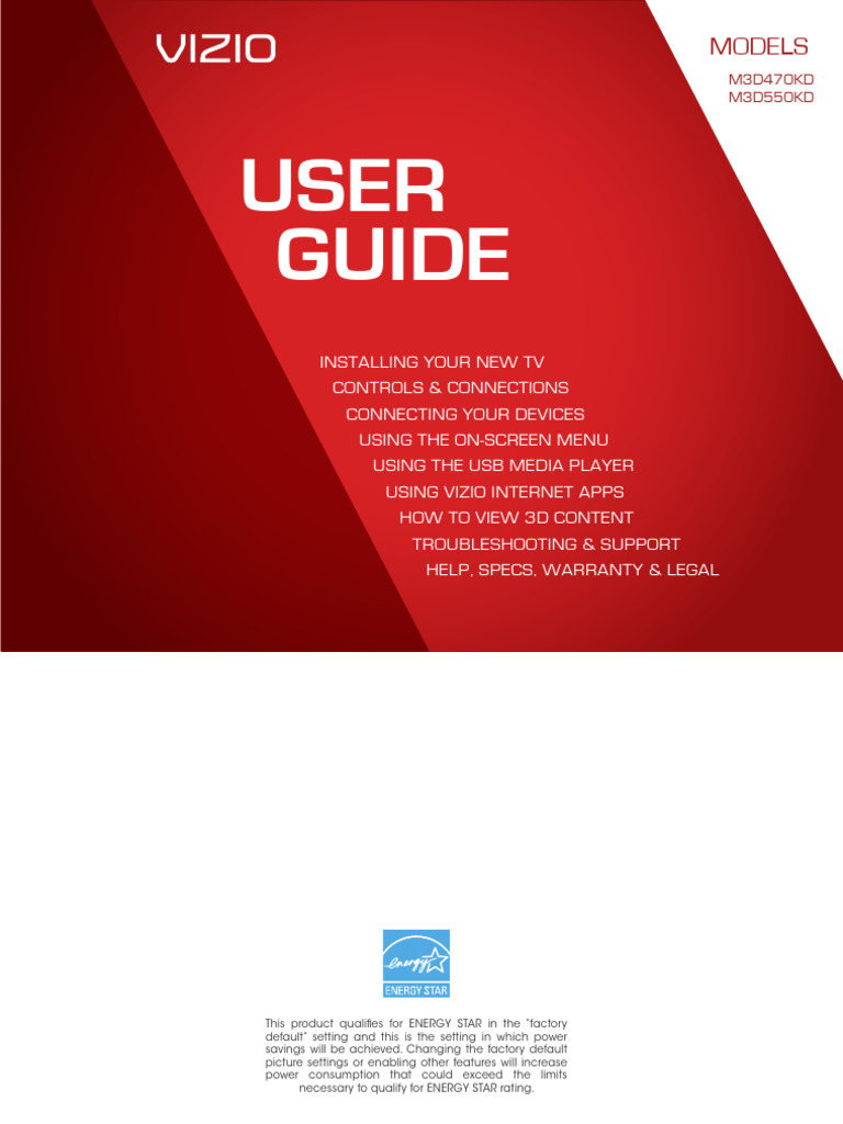 VIZIO HDTV Installation Guide | PDF | Ac Power Plugs And Sockets | Hdmi