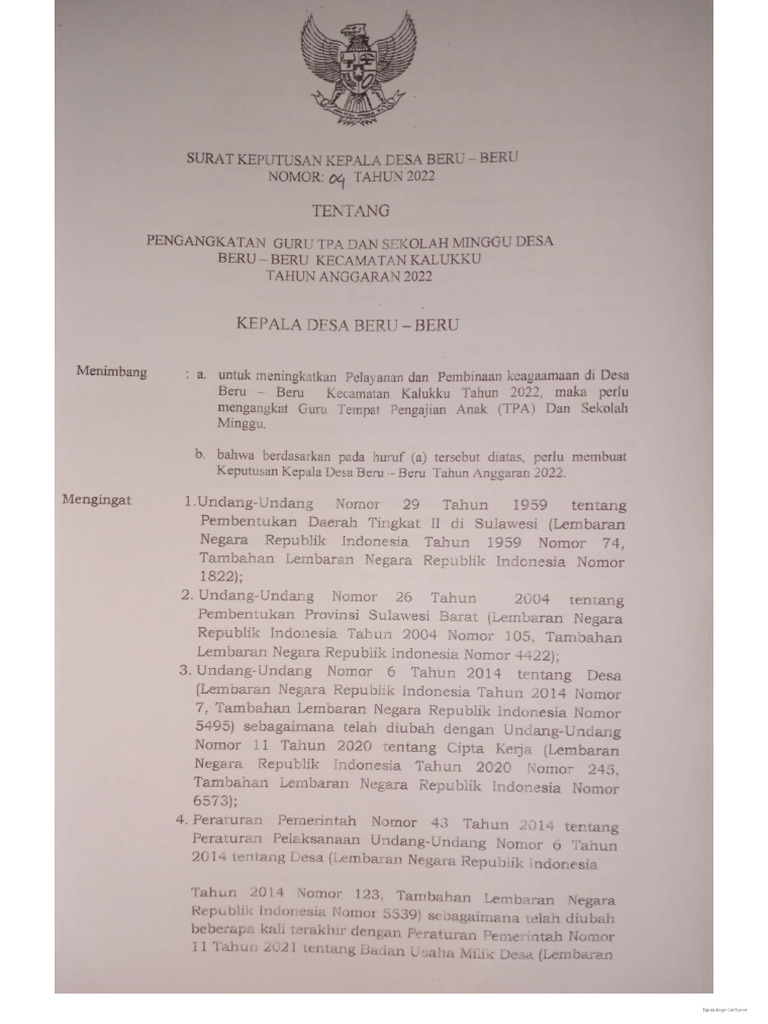 SK Guru Tpa Dan Guru Sekolah Minggu vw2hjt SK Guru Tpa 2022 PDF | PDF