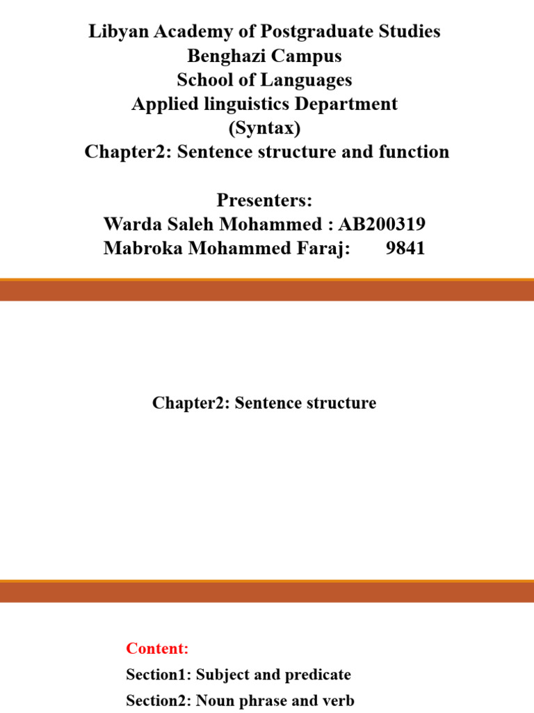 Presentation Sentence Structure and Function | PDF | Phrase | Predicate ... Presentation Sentence Structure and Function | PDF | Phrase | Predicate ...