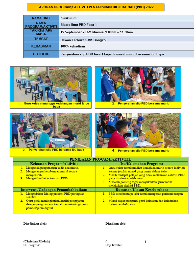 Format Pelaporan Program - Laporan Tahunan Unit 2023 | PDF