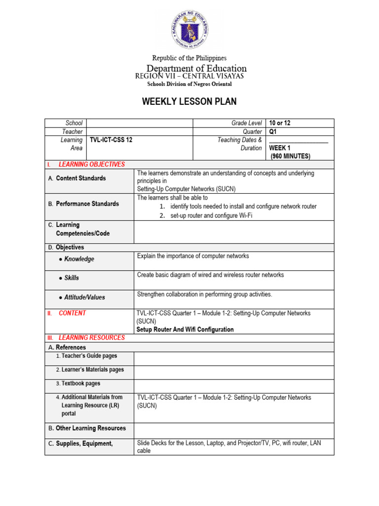 TVL Ict Css 10 or 12 q1 - Week 1 2 | PDF | Computer Network | Router ... TVL Ict Css 10 or 12 q1 - Week 1 2 | PDF | Computer Network | Router ...