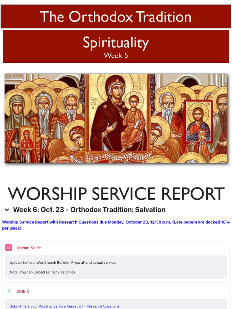 Lec 05 Orthodox Tradition - Spirituality | PDF