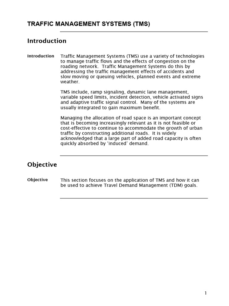 tms | PDF | Traffic | Controlled Access Highway