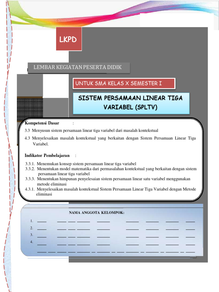 LKPD SPLTV | PDF