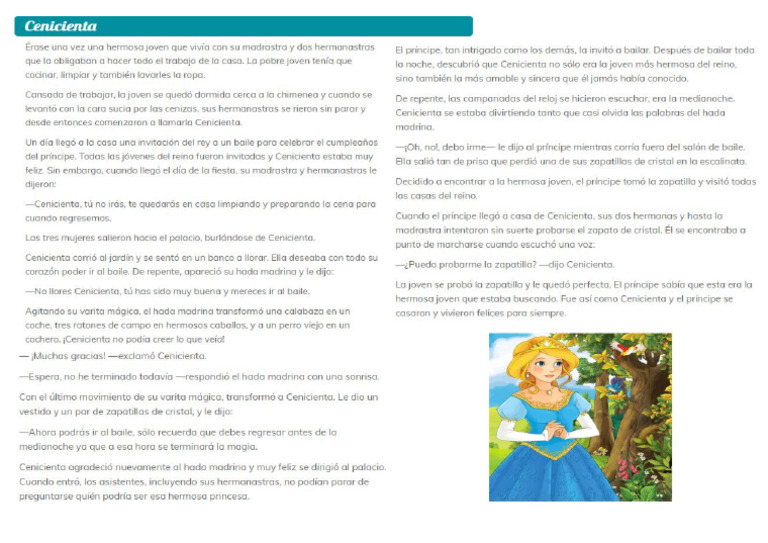 Imprimir El Cuento de La Cenicienta | PDF