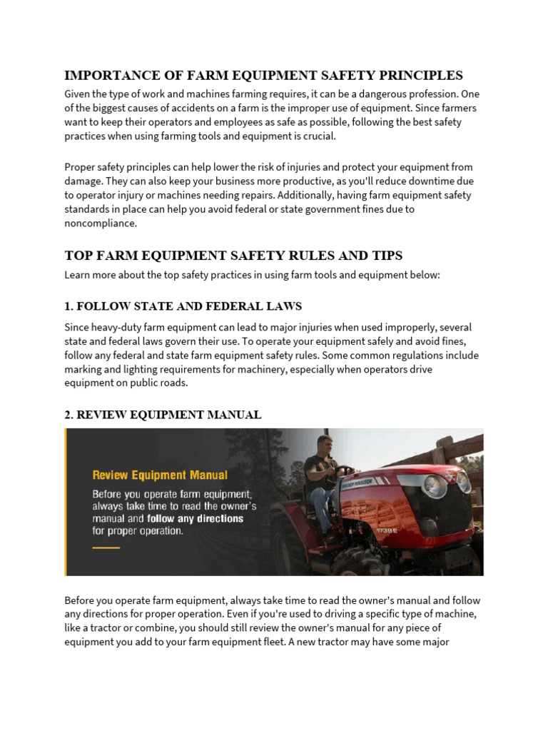 Safety Principles | PDF | Road | Tractor