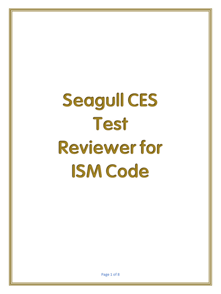CES Test ISM Code | PDF