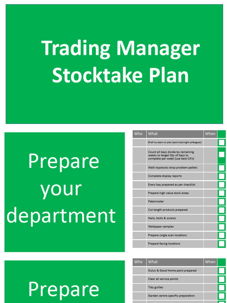 TM Stocktake Plan (2021) | PDF | Warehouse | Business Process