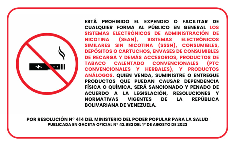 Ley de Prohibición de Cigarrillos Electrónicos | PDF