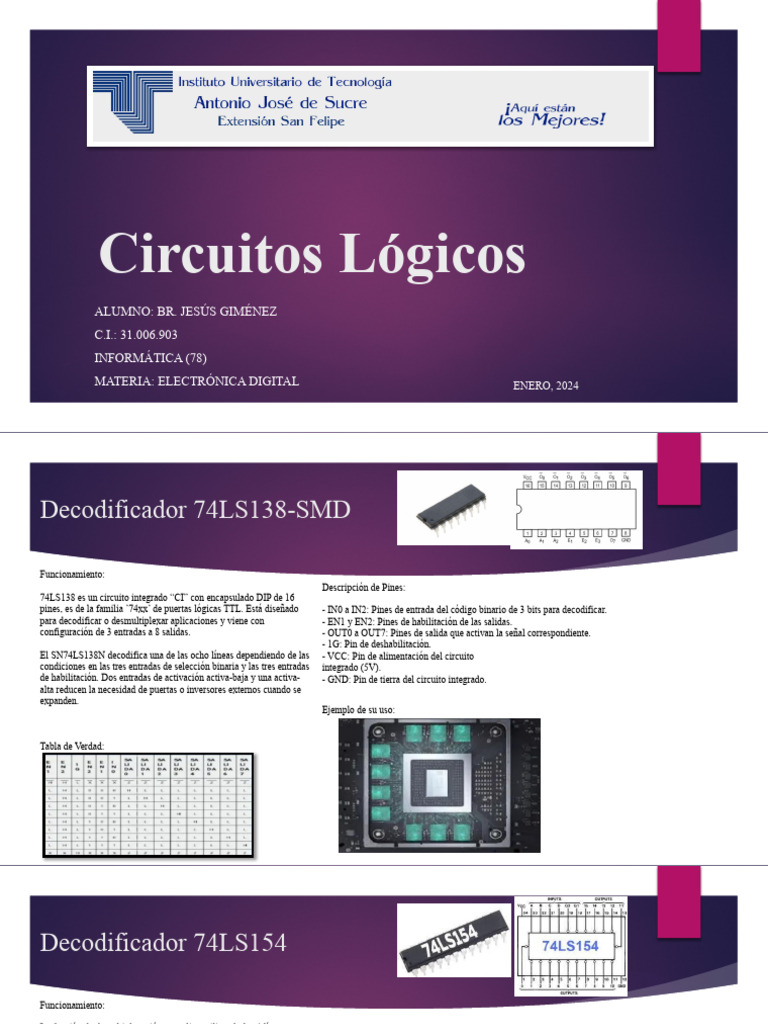 Jesus Gimenez, Catalogo Comercial de Circuitos Logicos | PDF