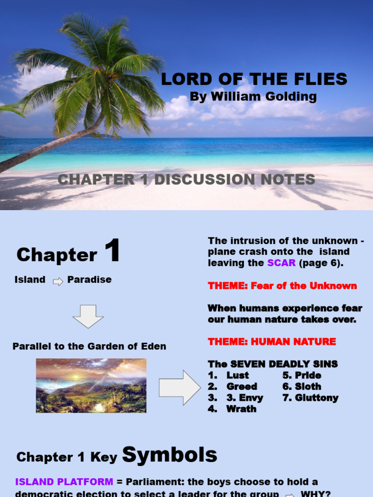 LORD OF THE FLIES by William Golding - CHAPTER 1 NOTES | PDF | Seven ...