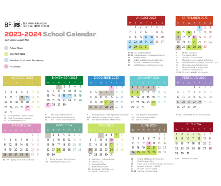 School Calendar 2023 2024 | PDF | Holidays | Festival