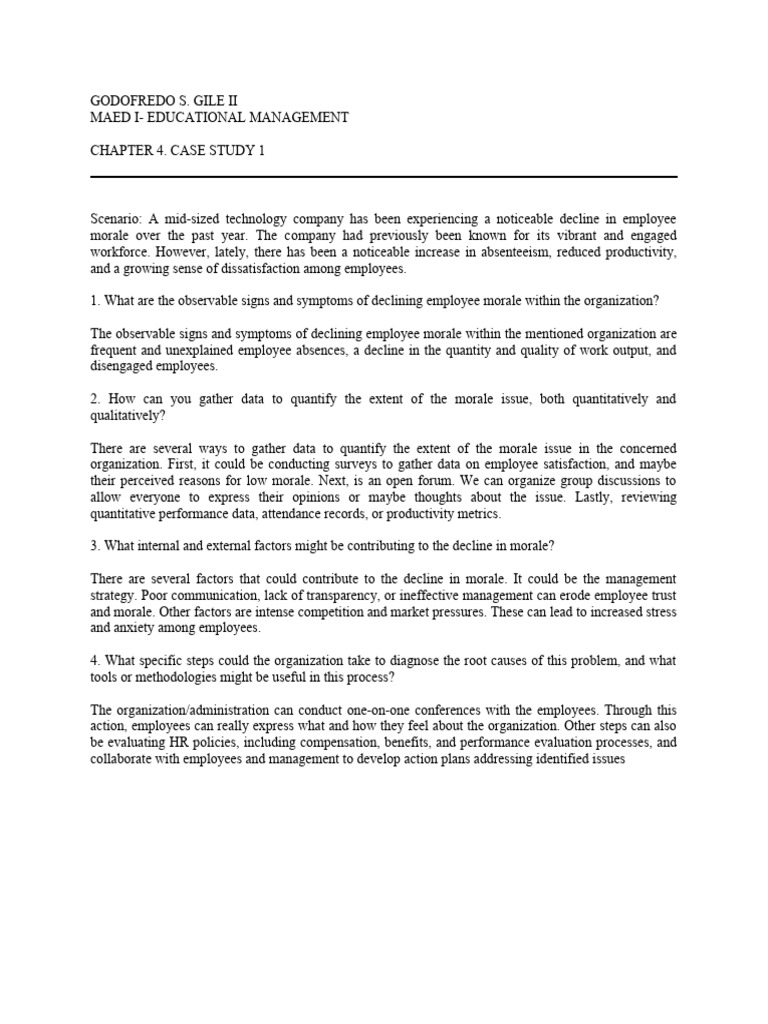 Chapter 4. Case Study 1 - Gile II, Godofredo | PDF