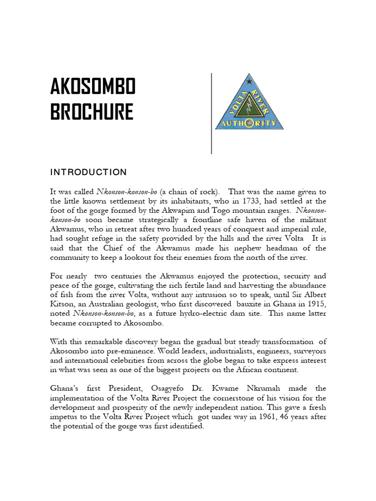 Akosombo Brochure | PDF | Dam | Ghana