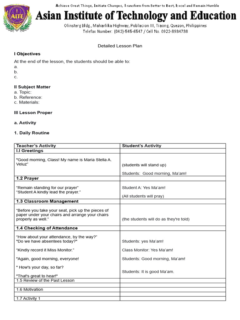 Detailed-Lesson-Plan I | PDF