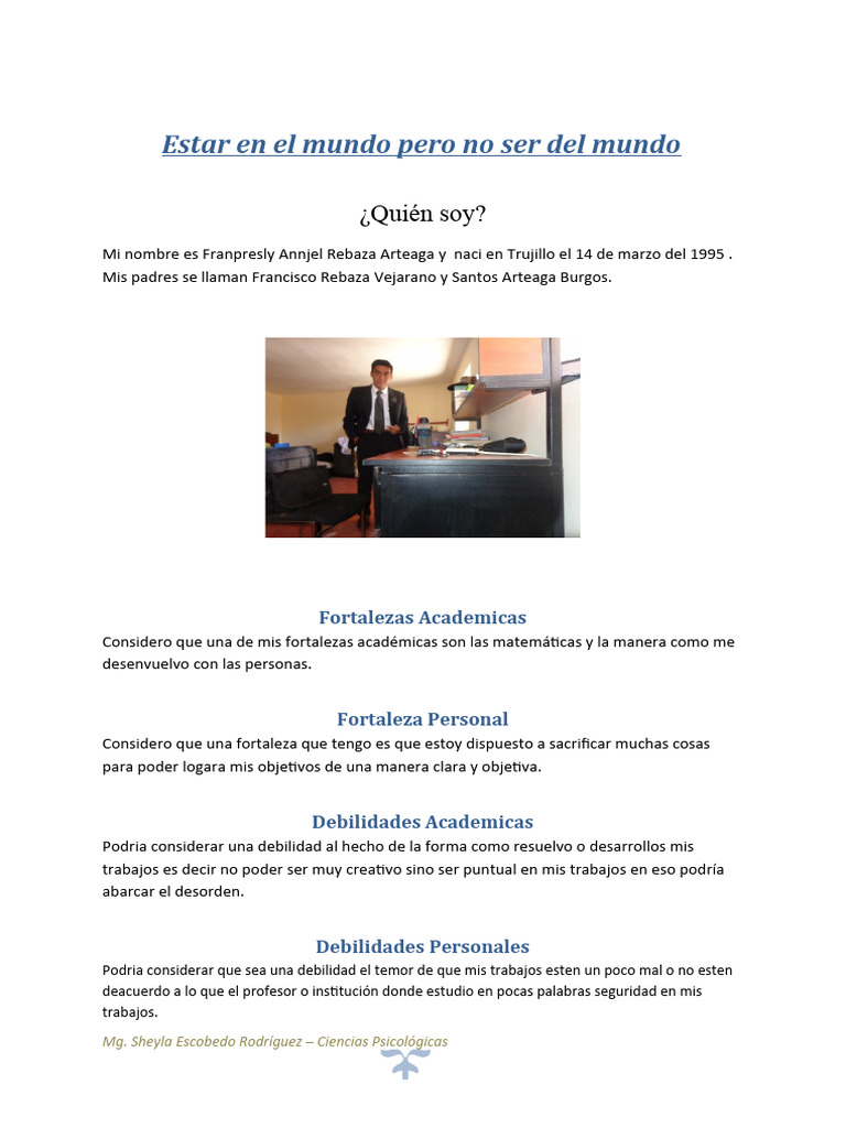 Estar en el mundo pero no ser del mundo | PDF