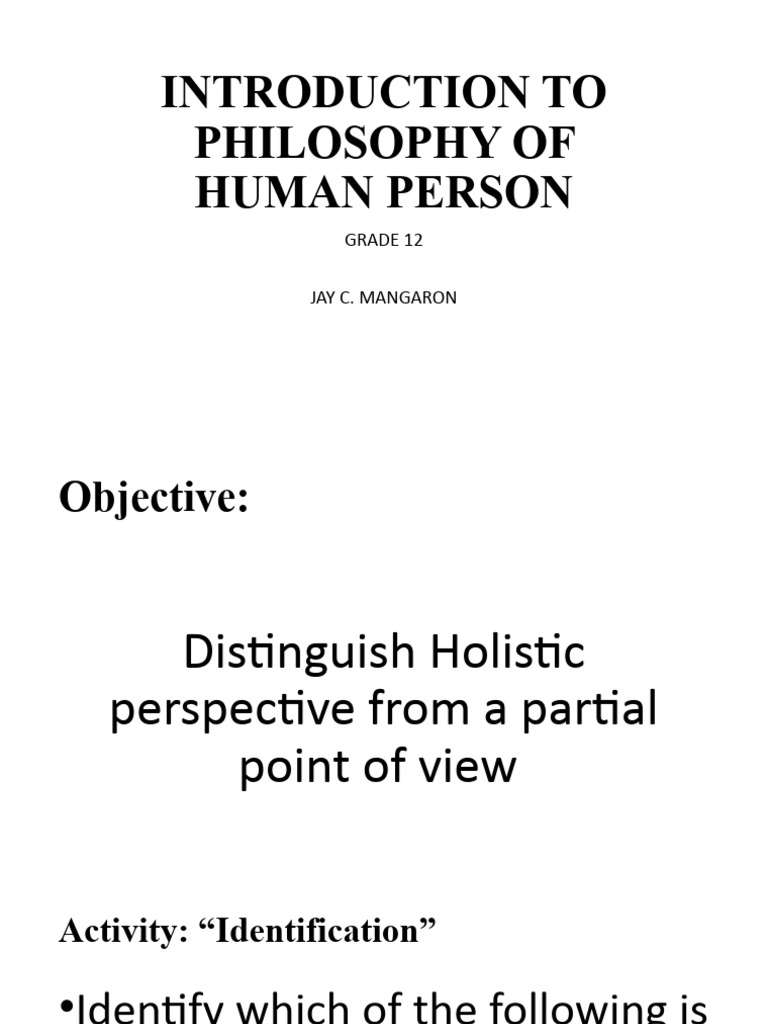 Holistic and Partial Perspective | PDF | Thought | Well Being
