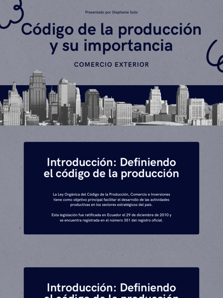 Presentación Codigo de La Produccion | PDF Presentación Codigo de La Produccion | PDF