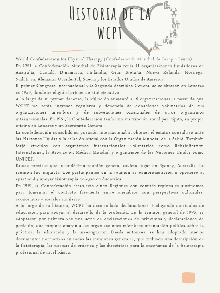 Historia de la WCPT | PDF | Terapia física