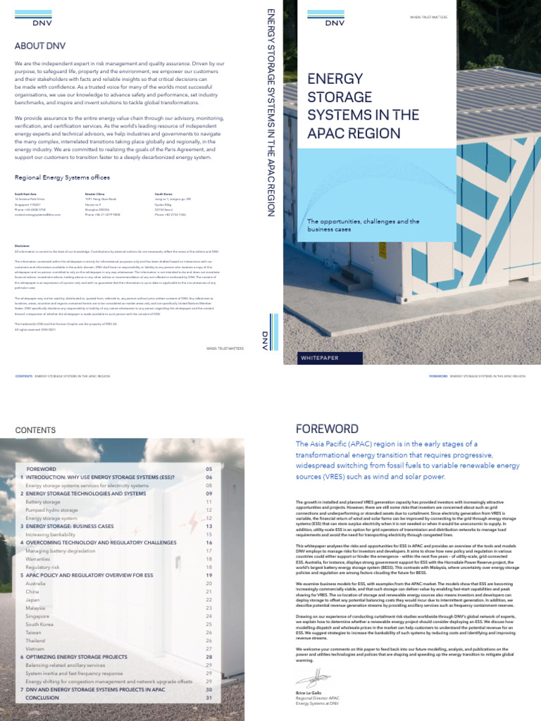 DNV - Energy Storage Systems in The APAC Region | PDF | Energy Storage ... DNV - Energy Storage Systems in The APAC Region | PDF | Energy Storage ...