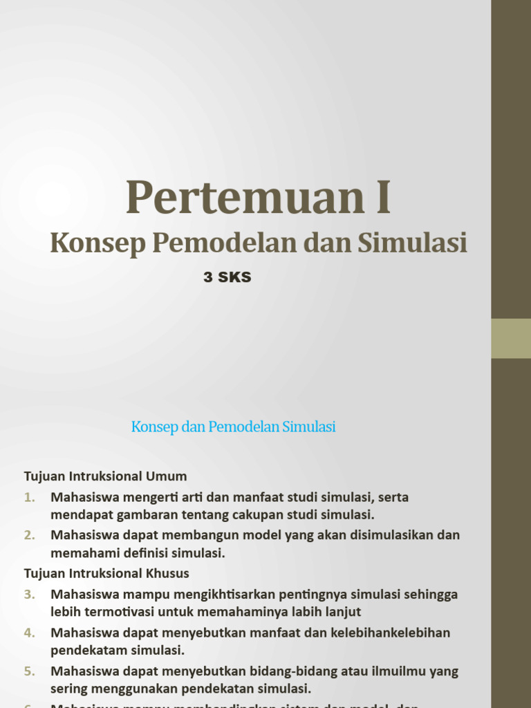 Konsep - Pemodelan Simulasi | PDF