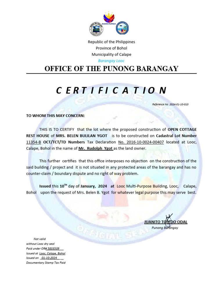 Certificate of No Objection Building | PDF