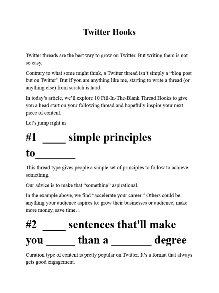 Twitter Hooks | PDF