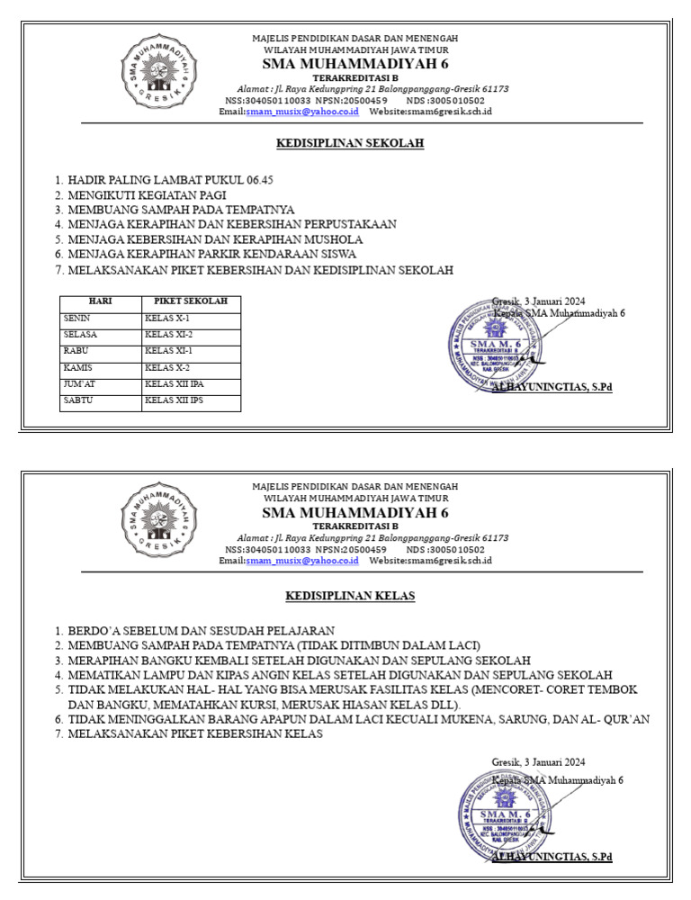 Kedisiplinan Sekolah Pdf