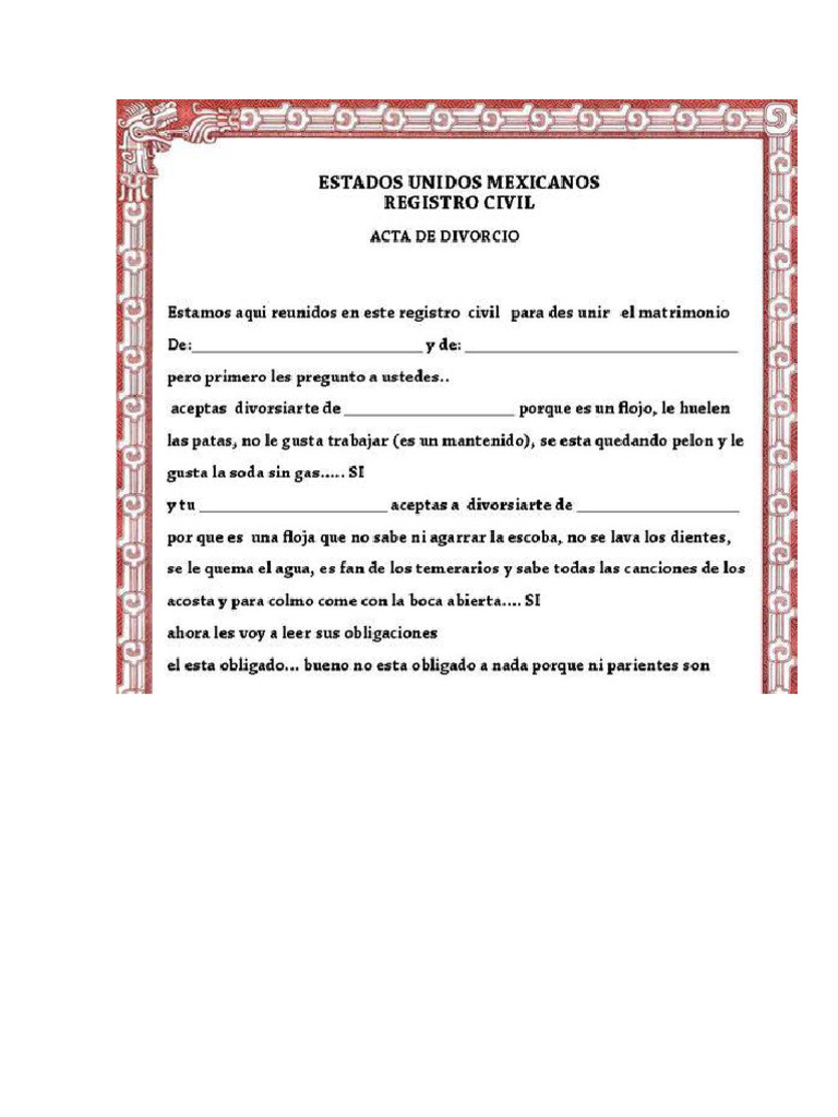Acta de Divorcio | PDF