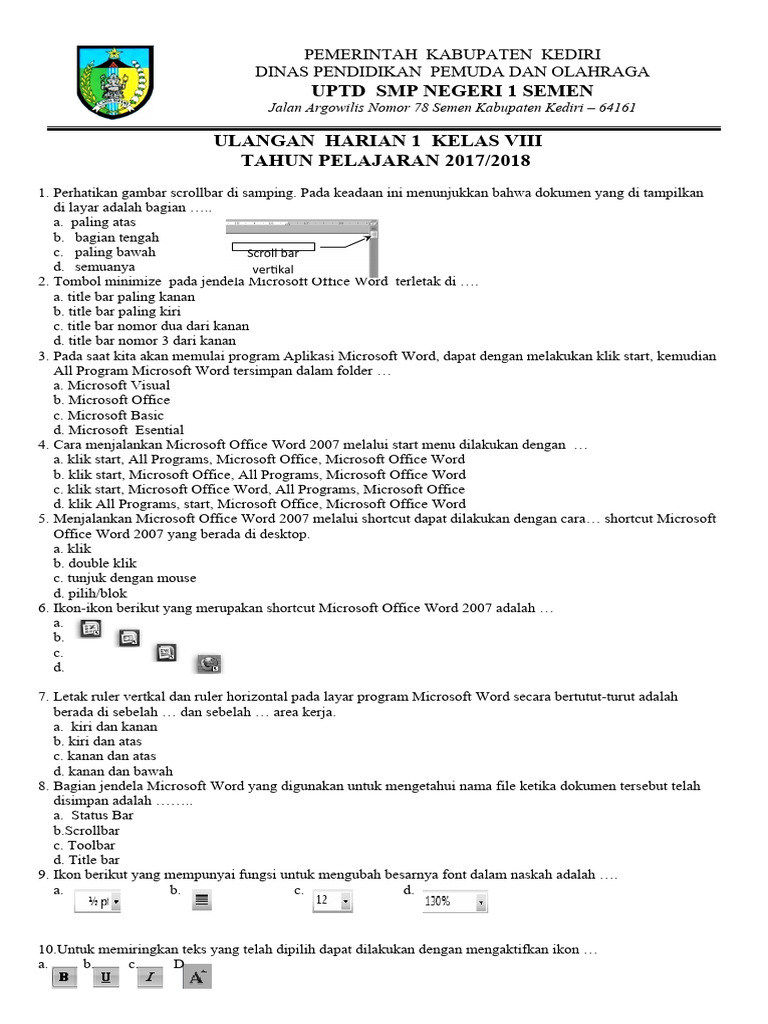 Soal Tik Kelas Viii | PDF