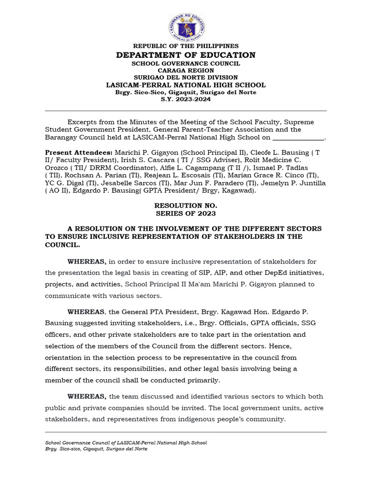 SGC Resolution | PDF | Government