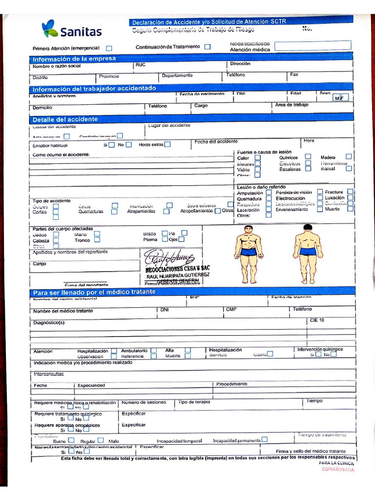Hoja de Atención de SCTR | PDF