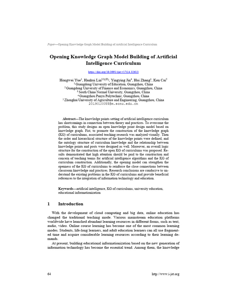 Opening Knowledge Graph Model Building of Artificial Intelligence ...