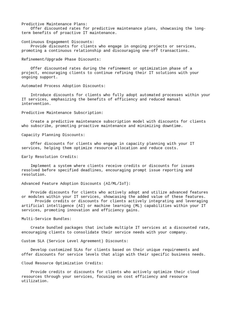 IT Service Discount Strategies | PDF | Cloud Computing | Artificial Intelligence