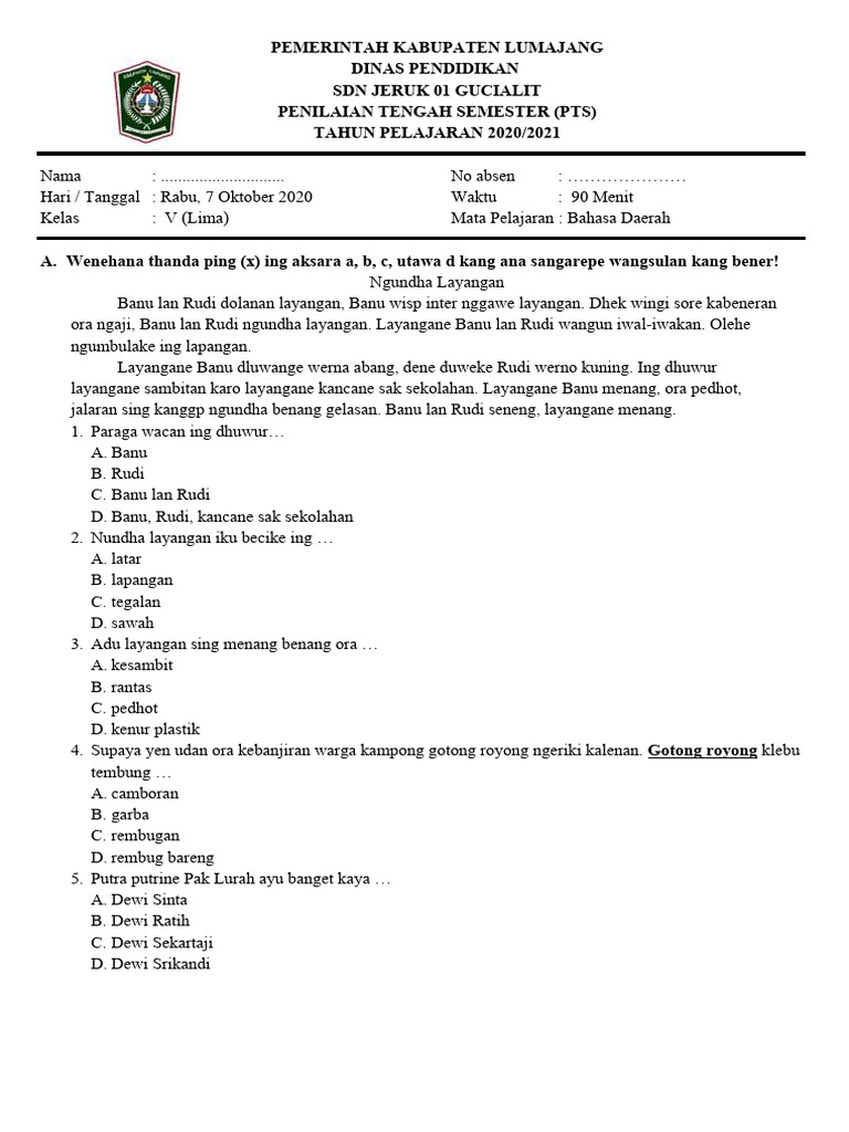 PTS B. Jawa - Vivi Jeruk 01 | PDF