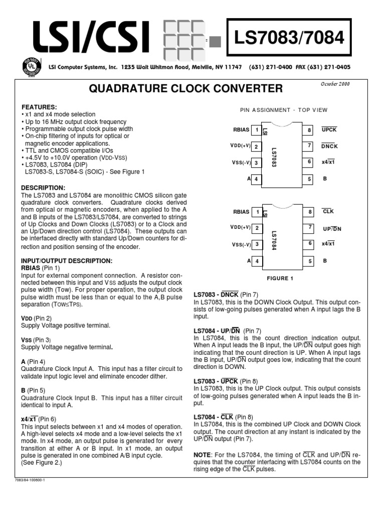 LS7084 | PDF | Electrical Circuits | Manufactured Goods