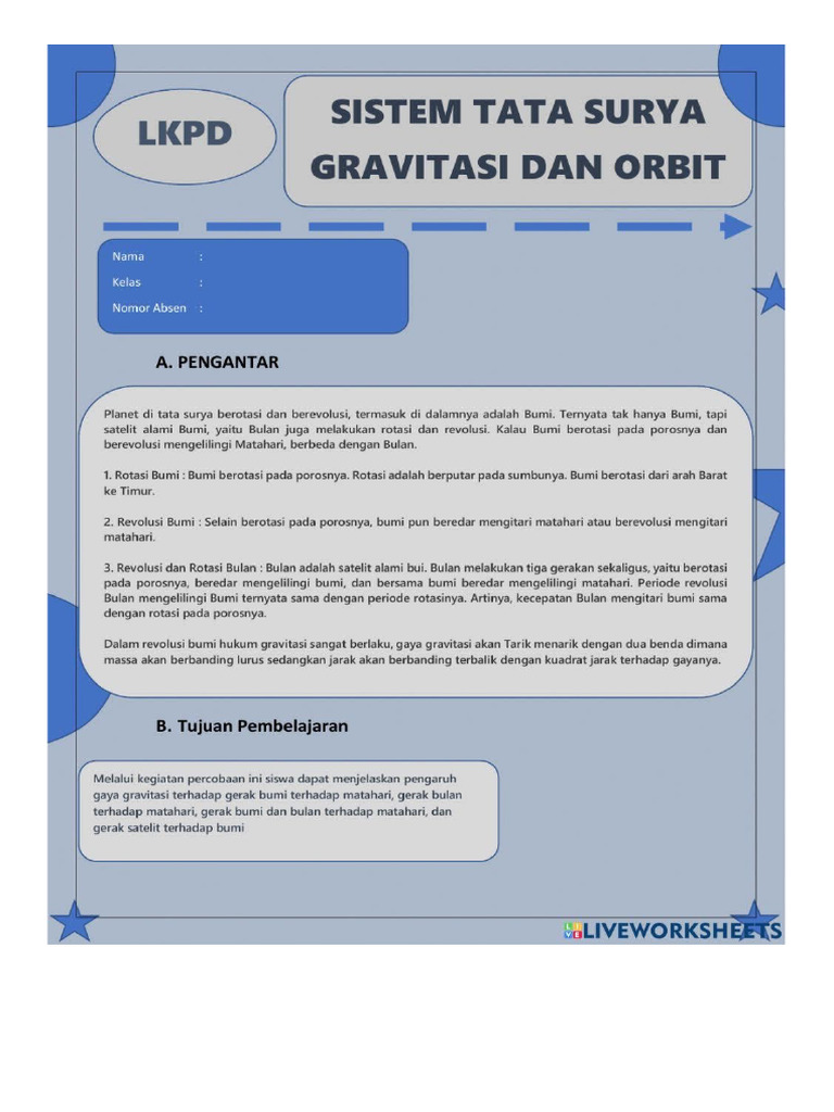 LKPD Gravitasi Dan Orbit | PDF