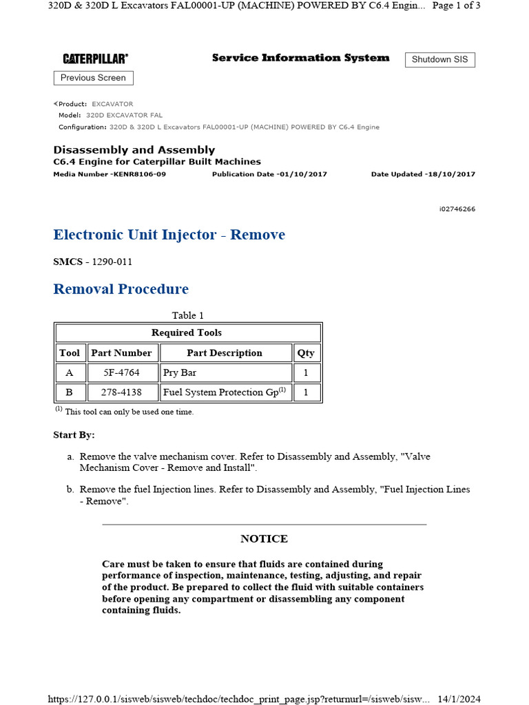 Electronic Injector 320D | PDF | Fuel Injection | Manufactured Goods